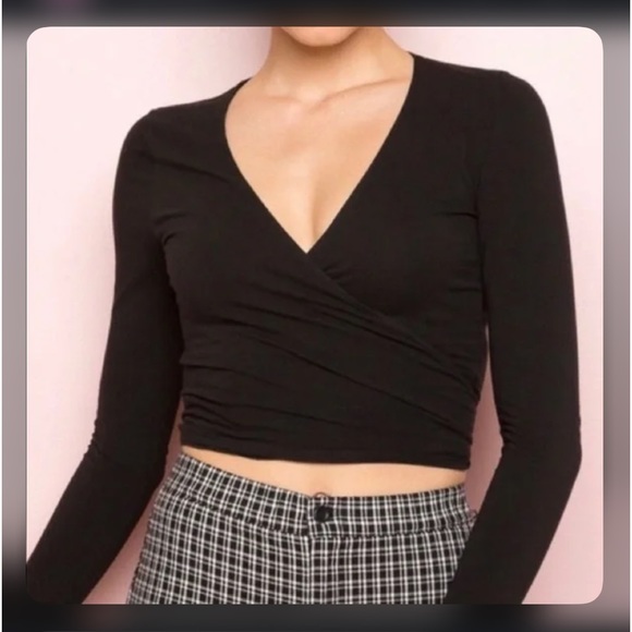 Brandy Melville | Tops | Brandy Melville Cross Tie Long Sleeve | Poshmark